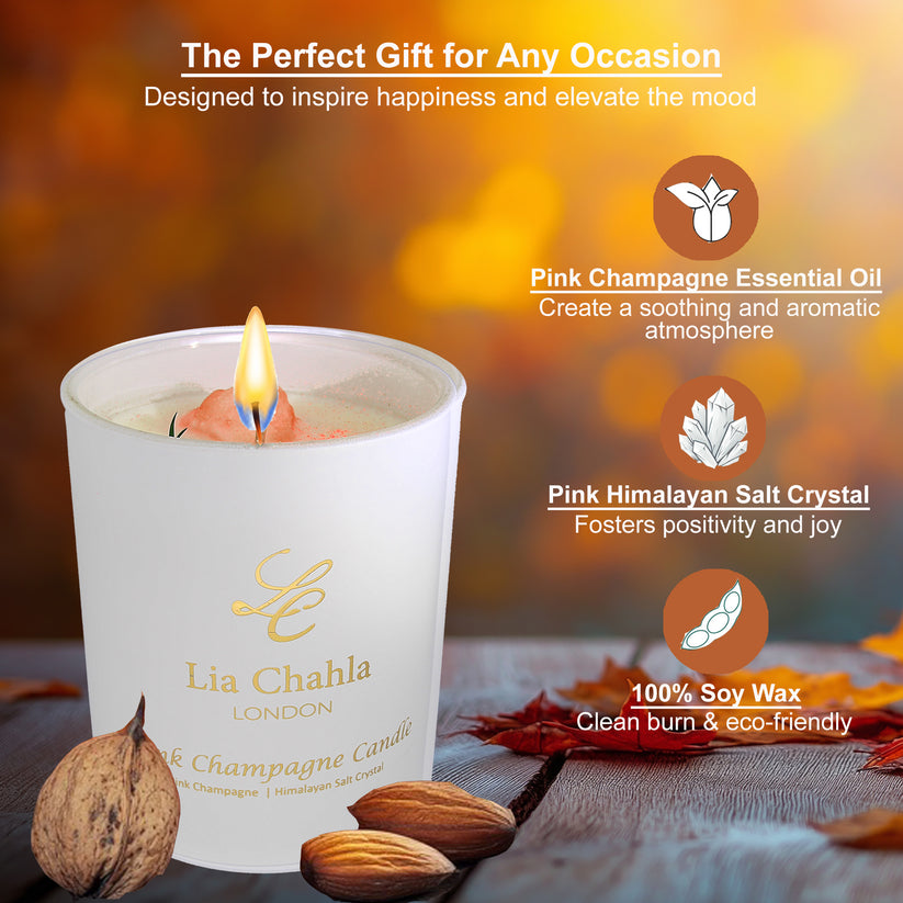Luxury Pink Champagne Candle - 10 OZ – Lia Chahla London